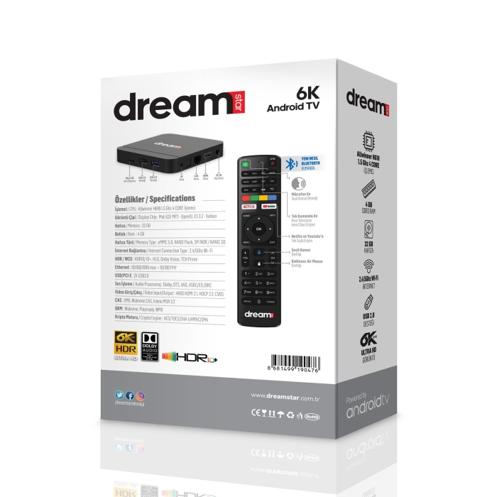Dreamstar i4 6K Android 14 Özellikli Tv Box - Fullsat Toptan ve Perakende Satış Noktası-
