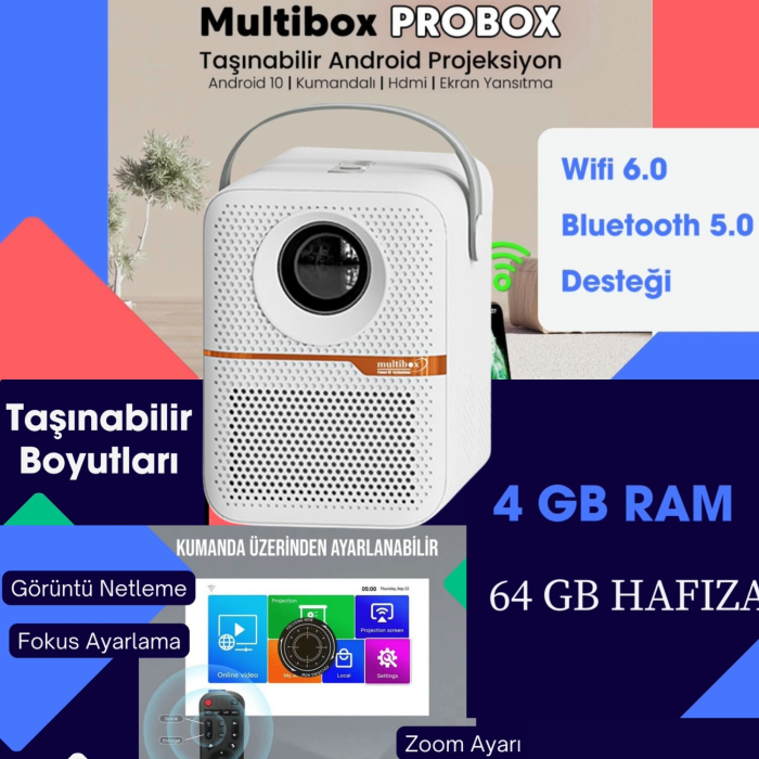 multibox T11 Promax Android 4 GB Ram 64 GB Hafıza Projektör Wifi ...